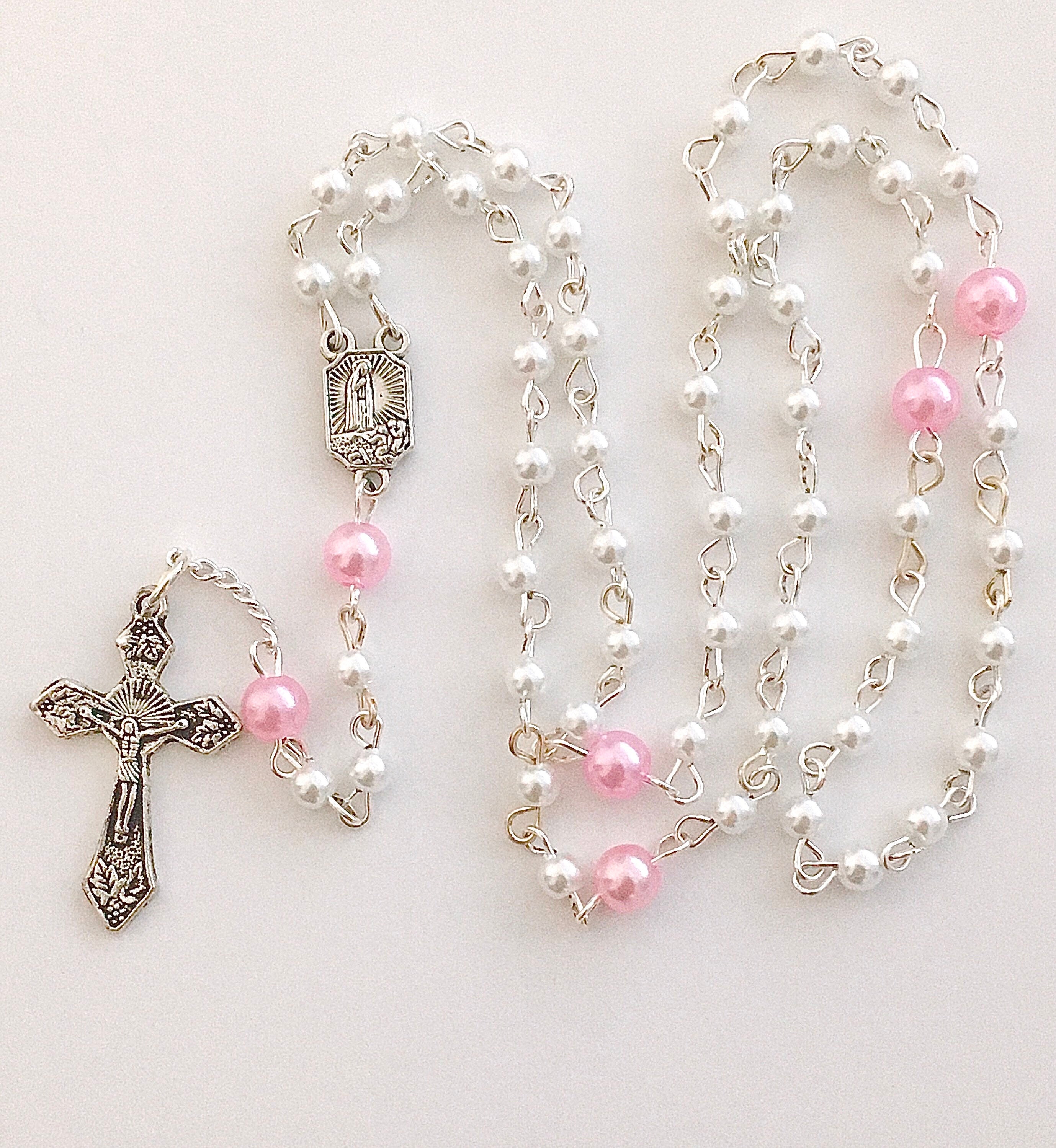 Baby Rosary Childs Metal Rosary Kids Rosary Small Pink | Etsy
