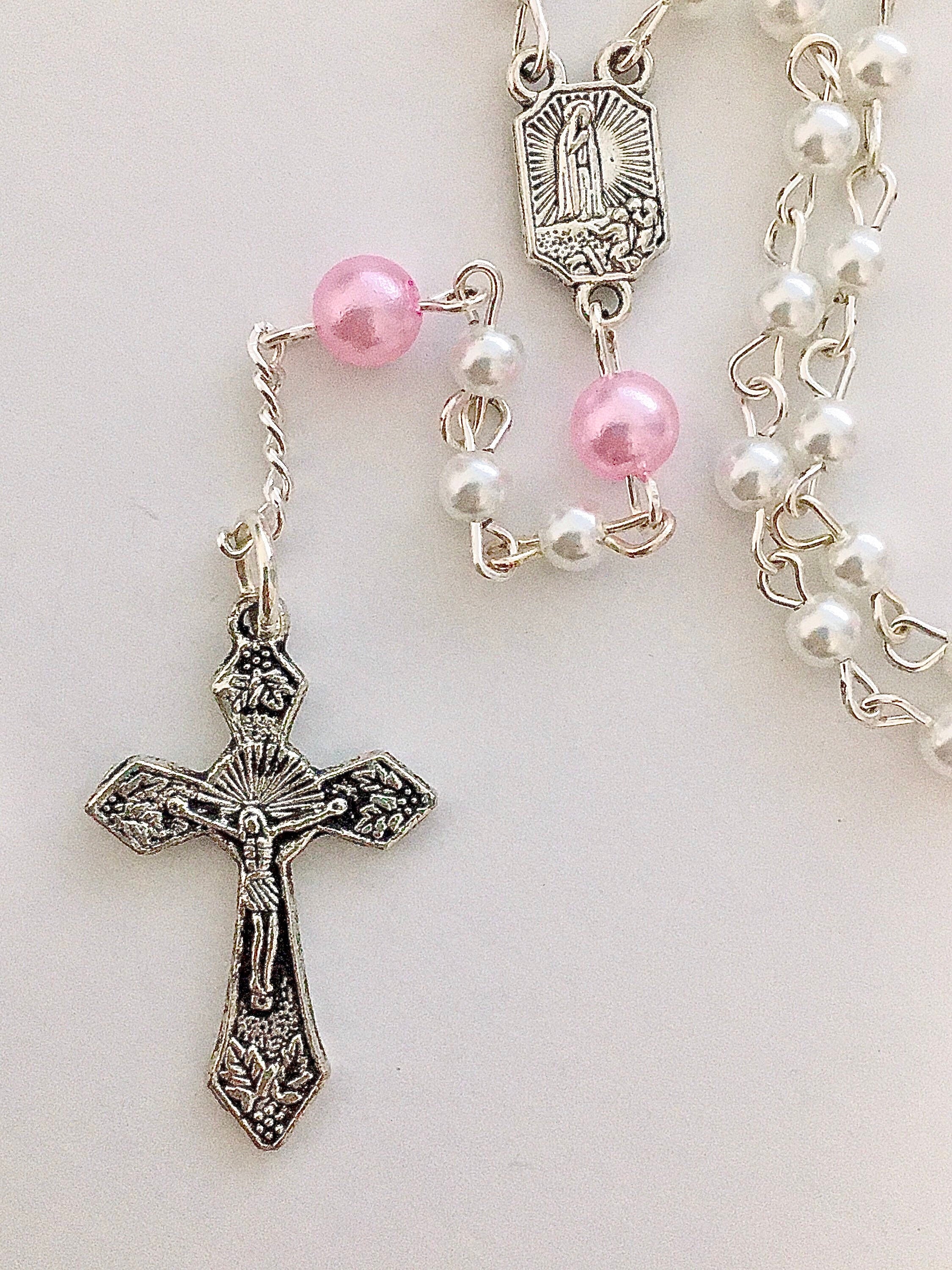Baby Rosary Childs Metal Rosary Kids Rosary Small Pink | Etsy