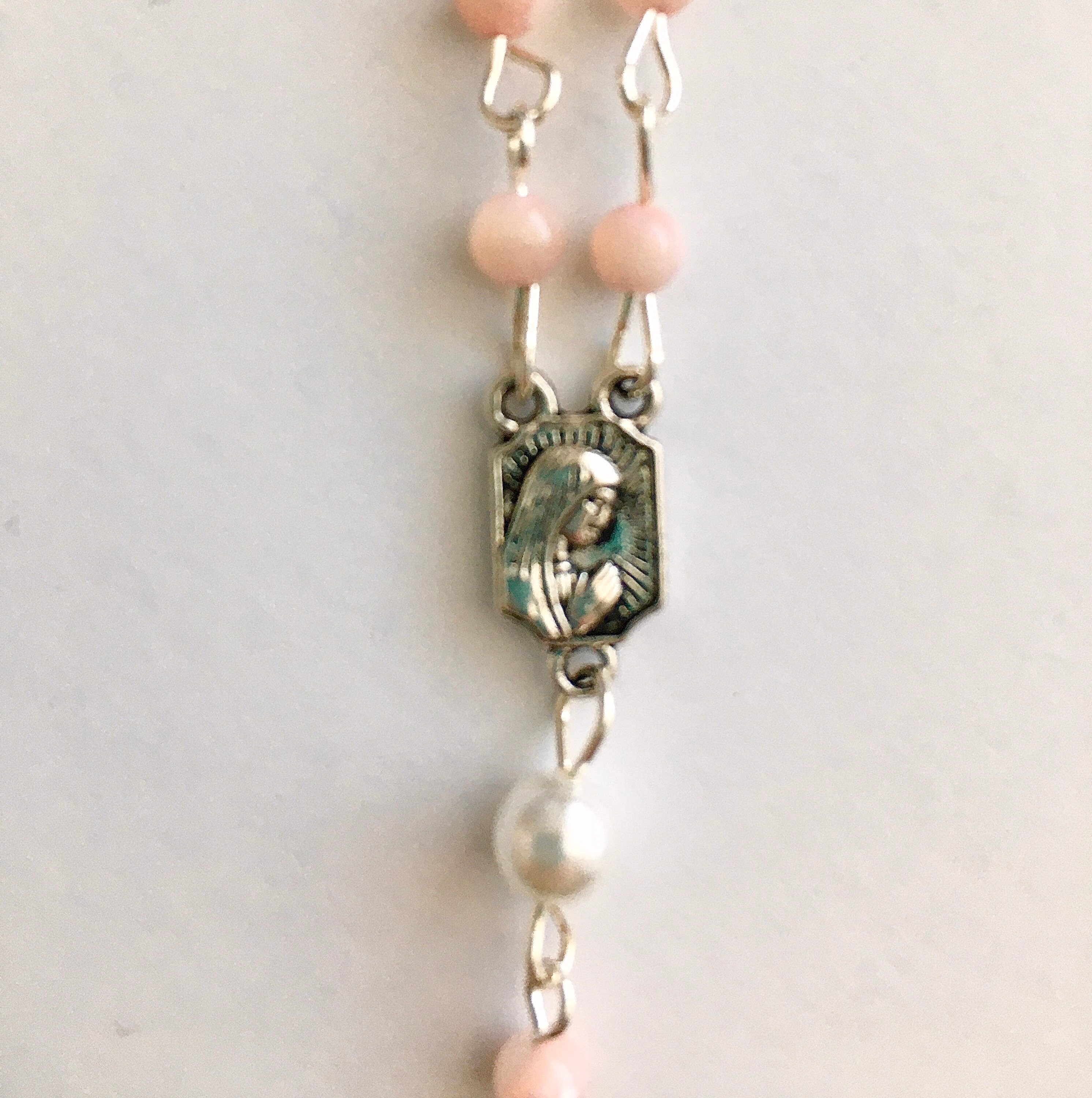 Pink rosary baby rosary childs rosary small rosary pink | Etsy