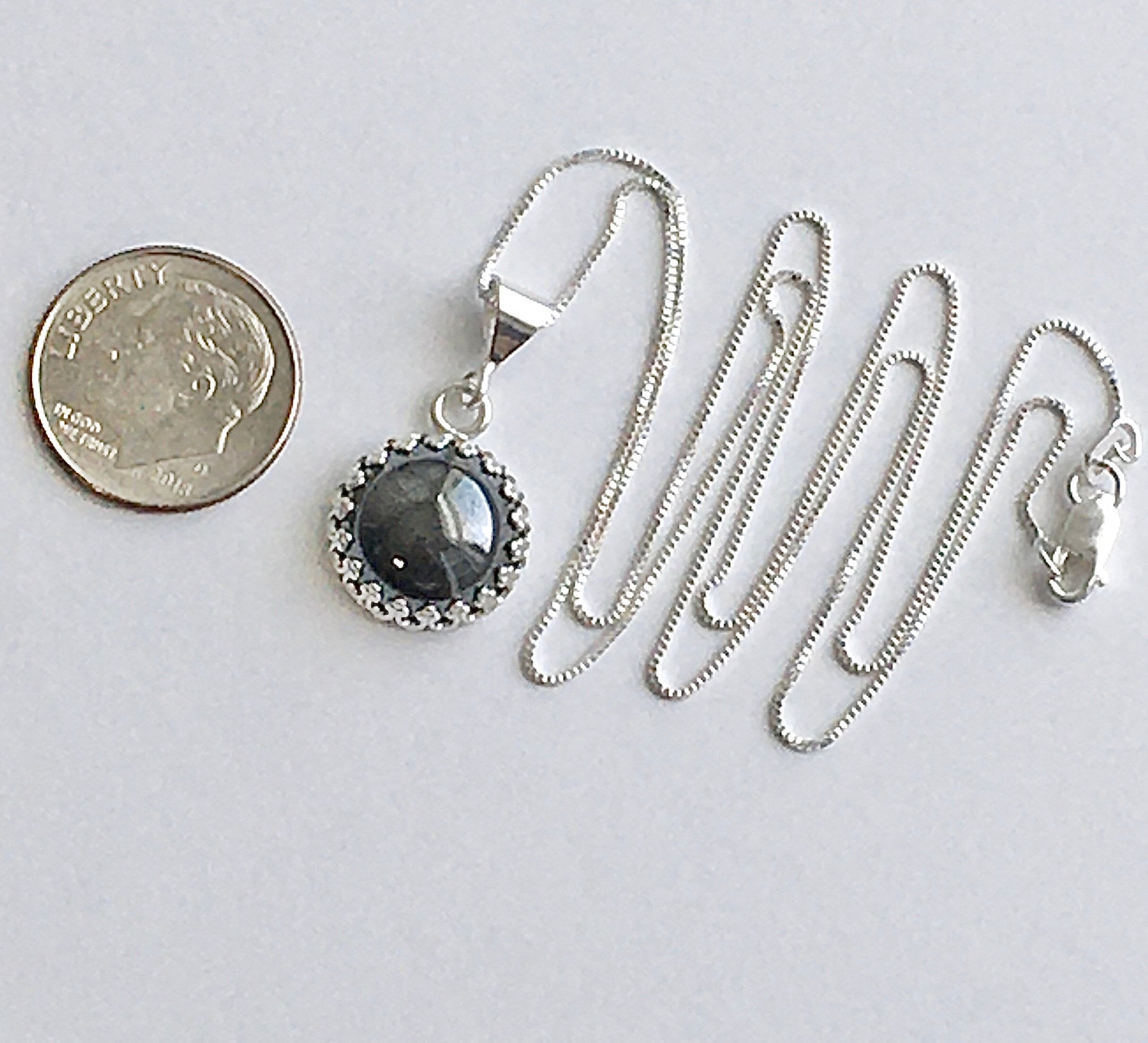 Hematite Necklace Hematite Sterling Silver Necklace Hematite - Etsy