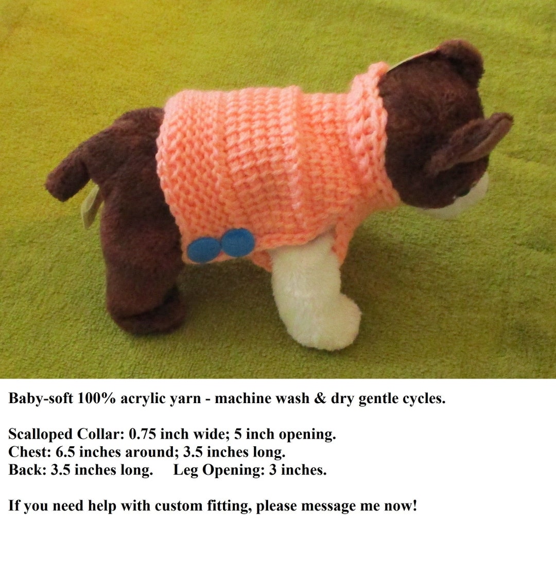 XX Small Dog Shrug Sweater Muscle Shirt TCM Peach W Scalloped Collar ...