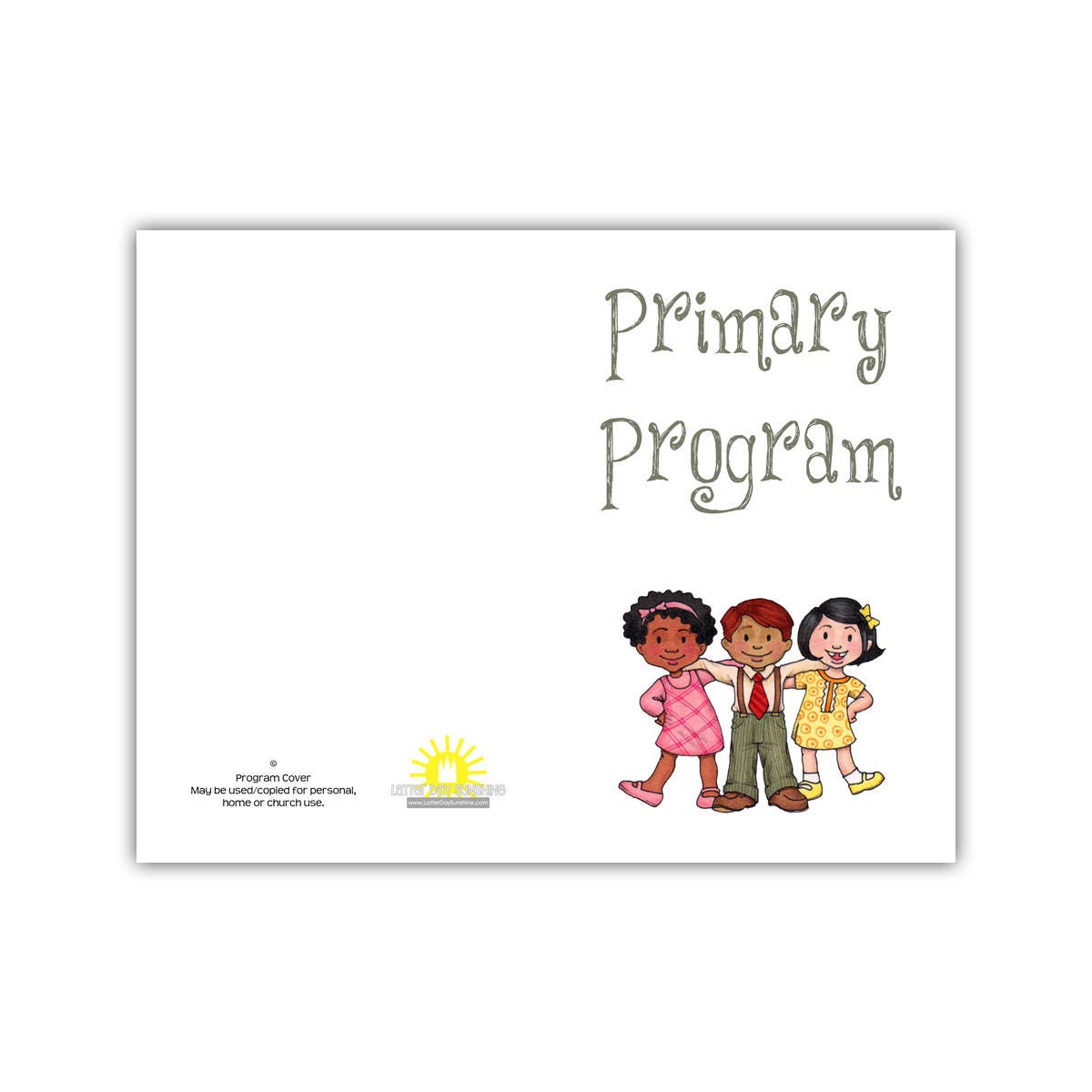 Primary Program Primary Kids Program Cover 8.5"x11" - Etsy
