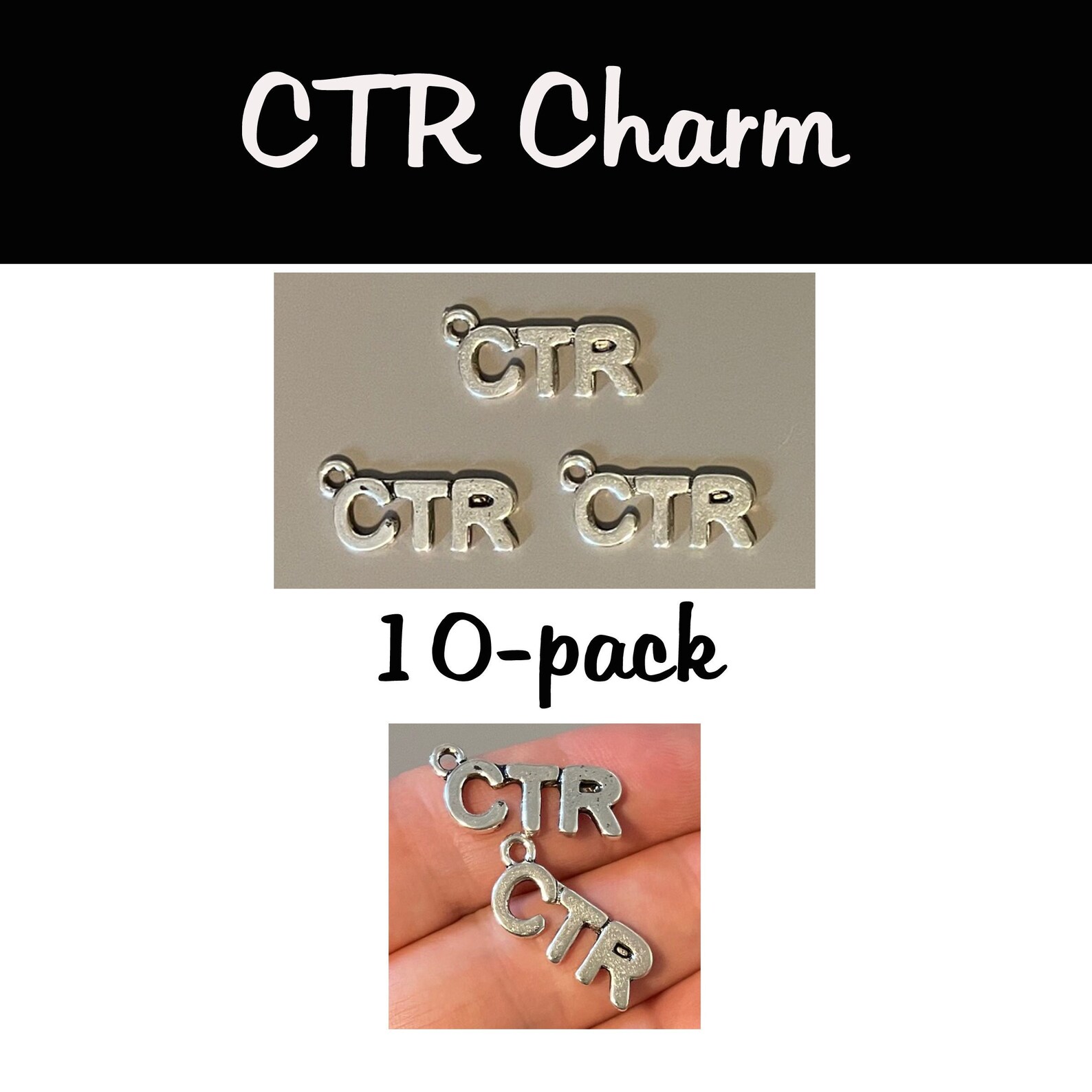 CTR Letters CHARM 10-pack 10 Antique Pewter Happiness Hope Religious ...
