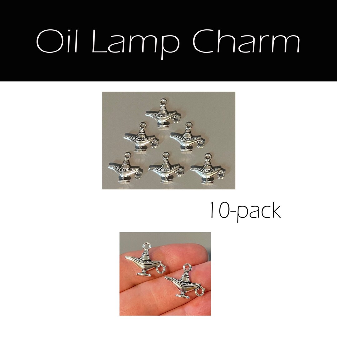 Oil Lamp CHARM 10 Charm Antique Pewter 10 Charms per Pack - Etsy