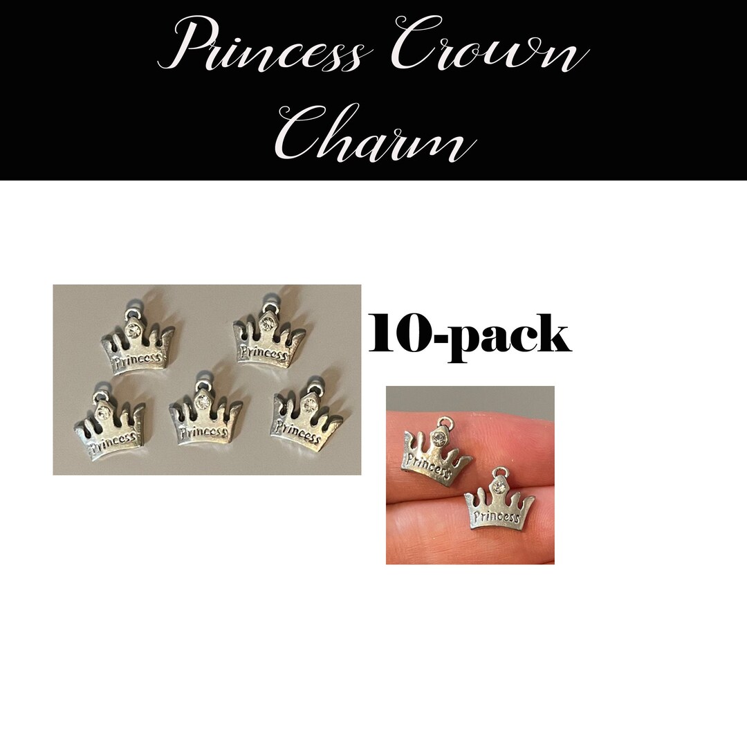 Princess Crown CHARM (10) Charm Antique Pewter - 10 Charms per Pack - Etsy