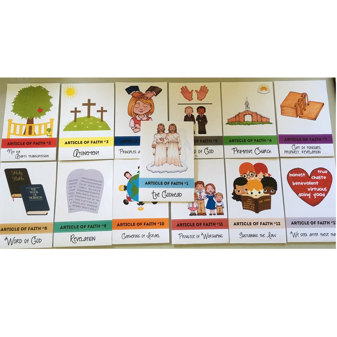 Articles of Faith Flashcards 13 Flashcards in Set 2 per Page LDS Card ...