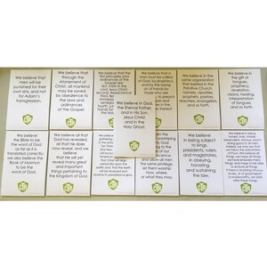 Articles of Faith Flashcards 13 Flashcards in Set 2 per Page LDS Card ...