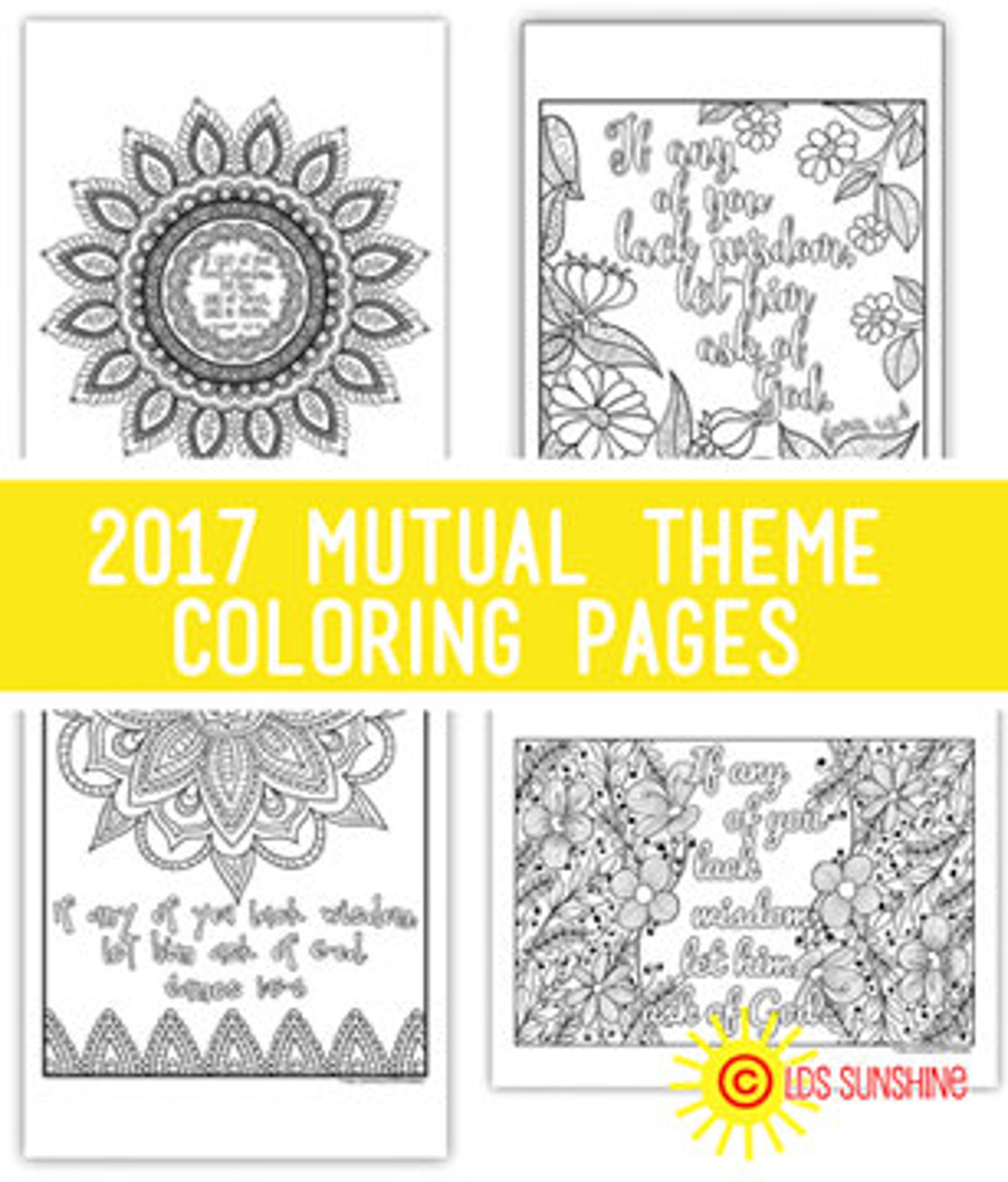 Package of All Four 2017 Mutual Theme Coloring Pages 8.5x11 - Etsy