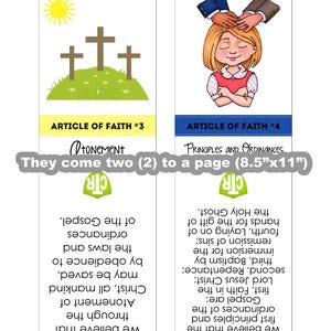 Articles of Faith Flashcards 13 Flashcards in Set 2 per Page LDS Card ...