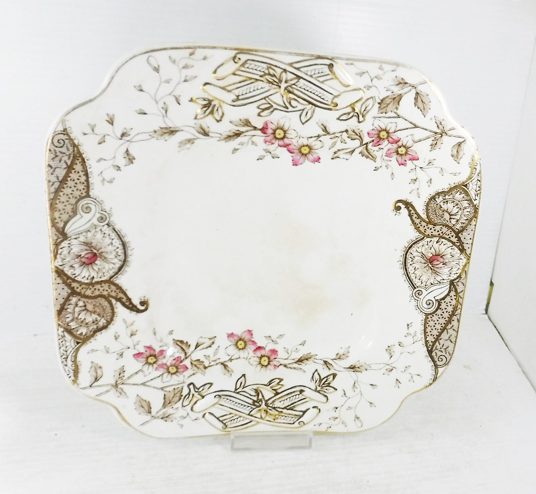 Antique Dale Hall Pottery Gladys Pattern Plate 9 Inch England Dalehall ...