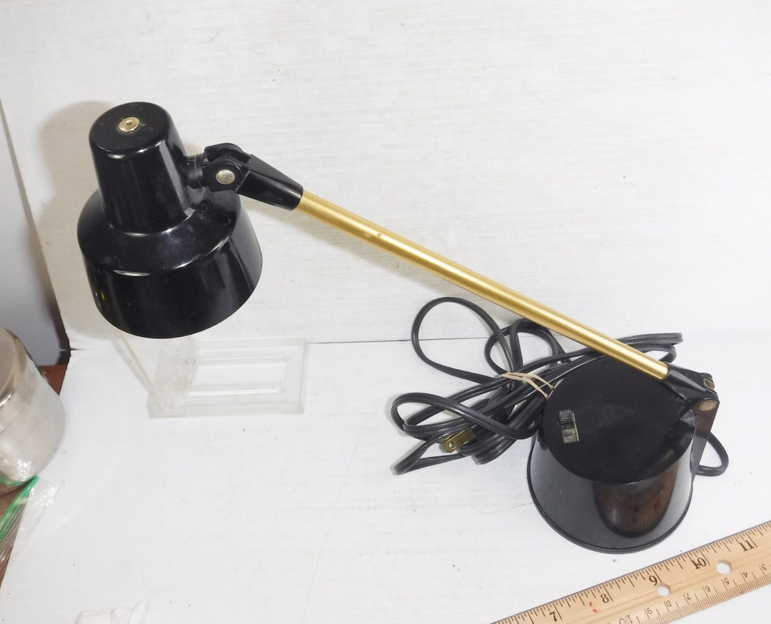 Vintage 1970s Tensor Desk Lamp Wall Mountable Reading Light Black and ...