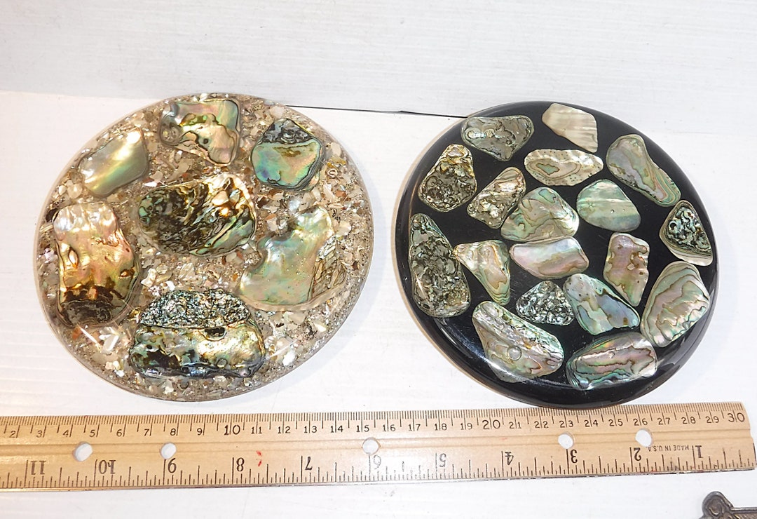Lucite Abalone Sea Shell Round Trivet Lot of 2 Plymton Wondermold - Etsy