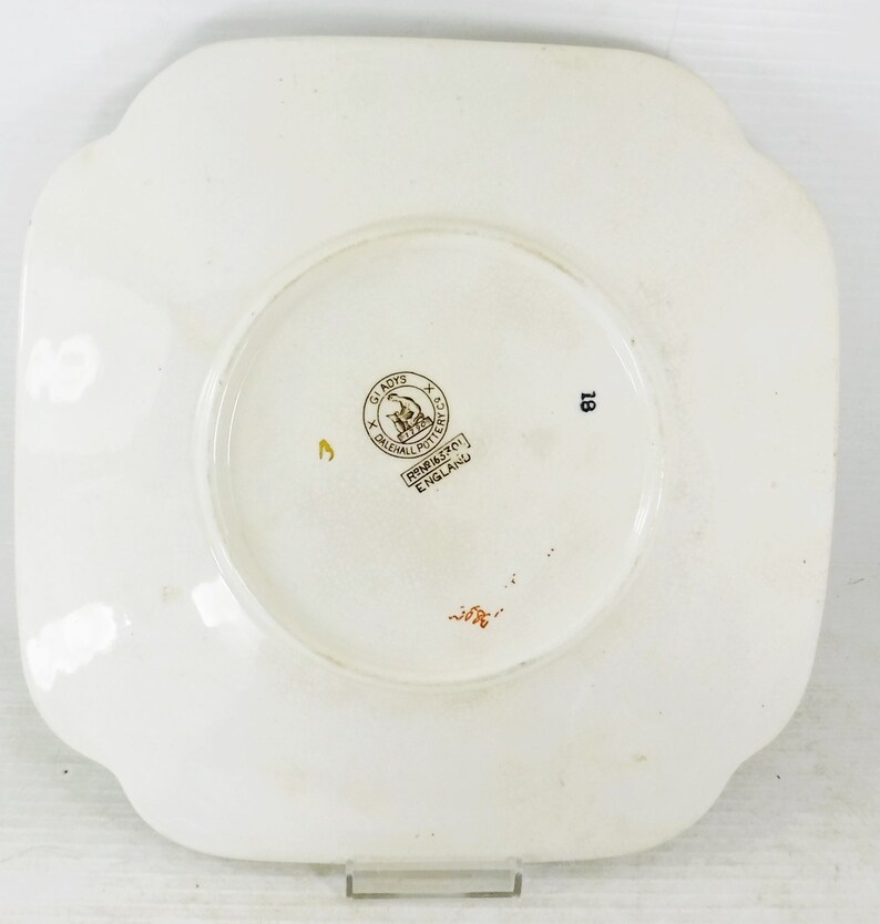 Antique Dale Hall Pottery Gladys Pattern Plate 9 Inch England Dalehall ...