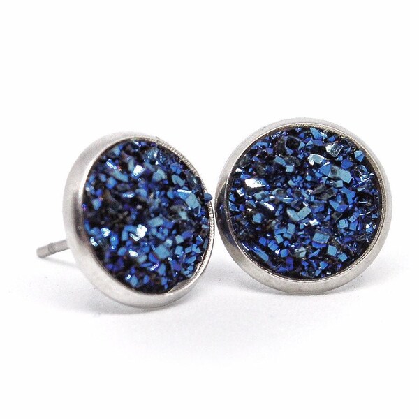 Navy Blue Earrings - Etsy