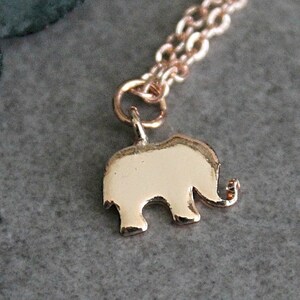 Rose Gold Elephant Necklace, Rose Gold Elephant Pendant, Elephant Charm ...