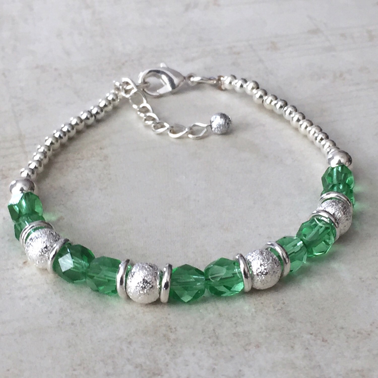 August Birthstone Bracelet Peridot Bracelet August | Etsy