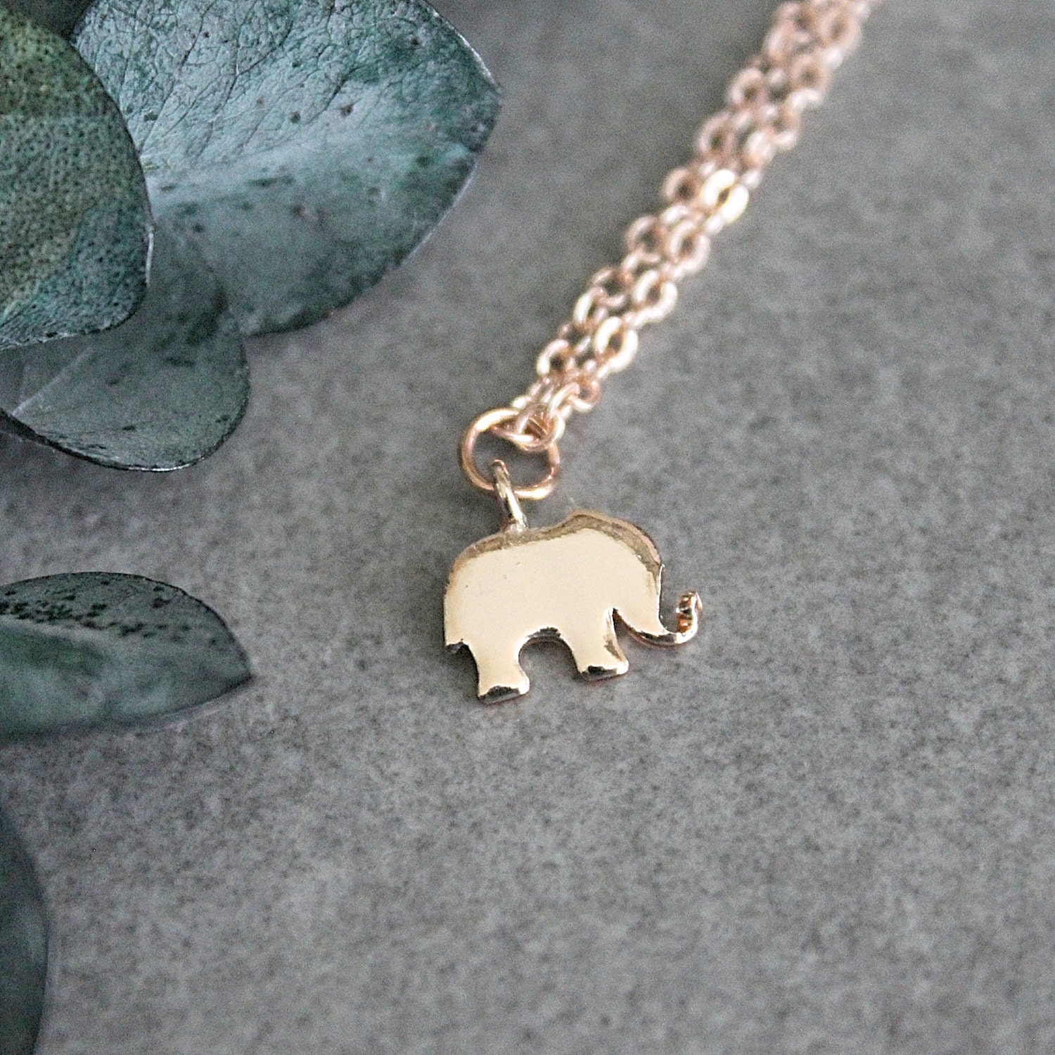 Rose Gold Elephant Necklace, Rose Gold Elephant Pendant, Elephant Charm ...