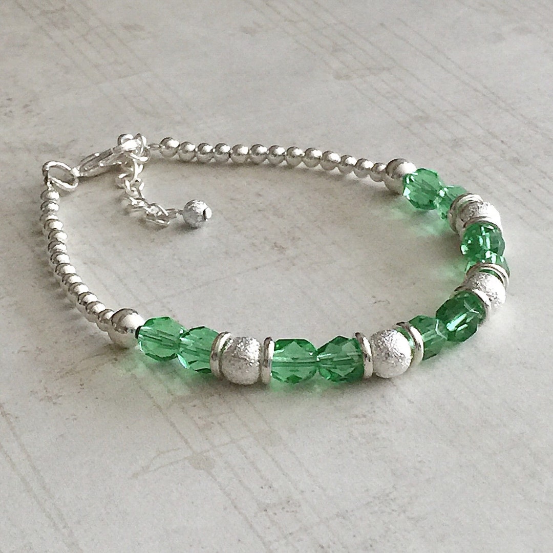 August Birthstone Bracelet, Peridot Bracelet, August Bracelets, August ...