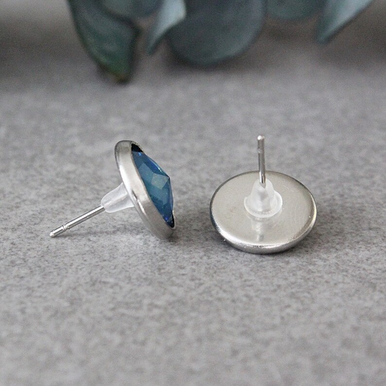 Blue Earrings Blue Stud Earrings Blue Opal Earrings Blue | Etsy