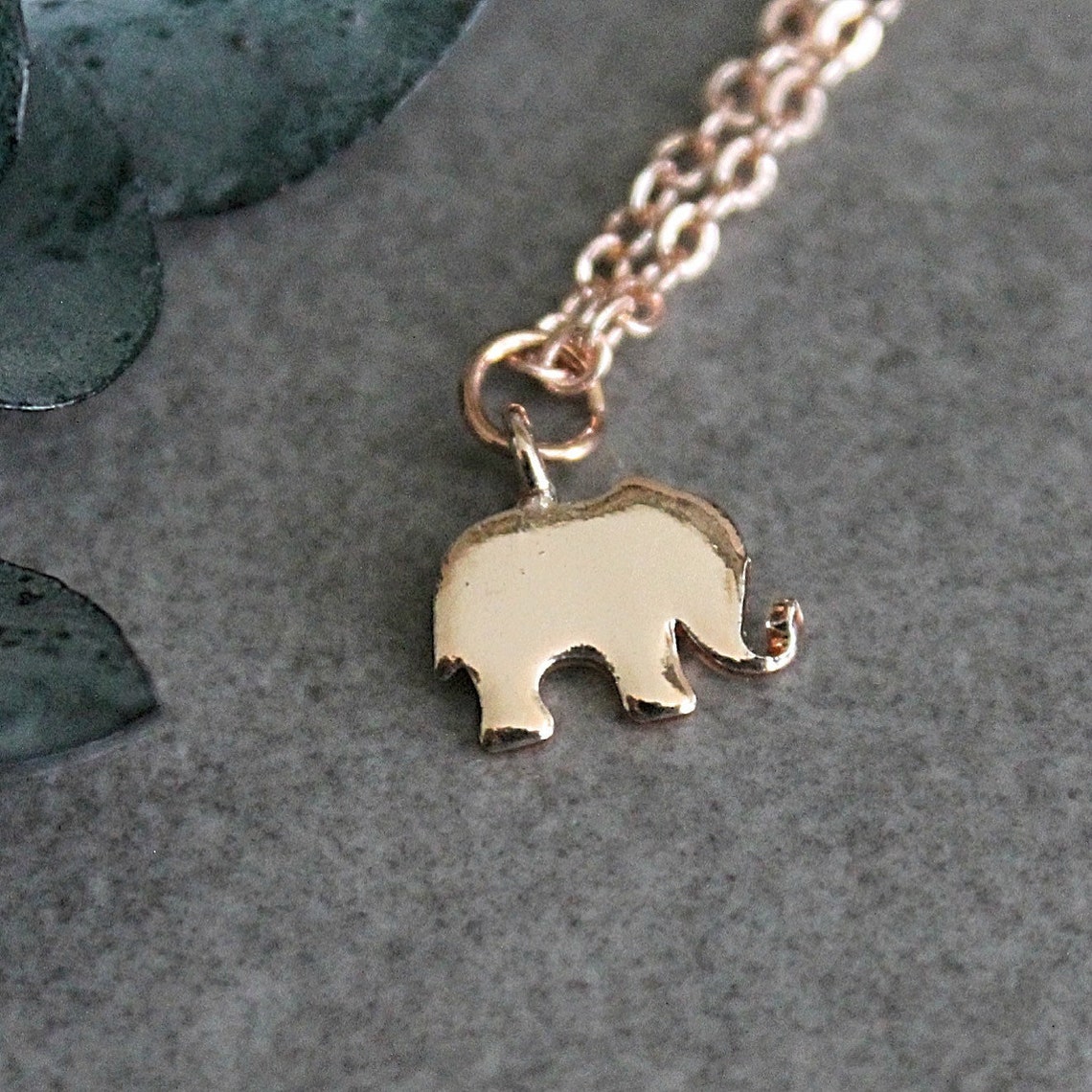 Rose Gold Elephant Necklace, Rose Gold Elephant Pendant, Elephant Charm ...