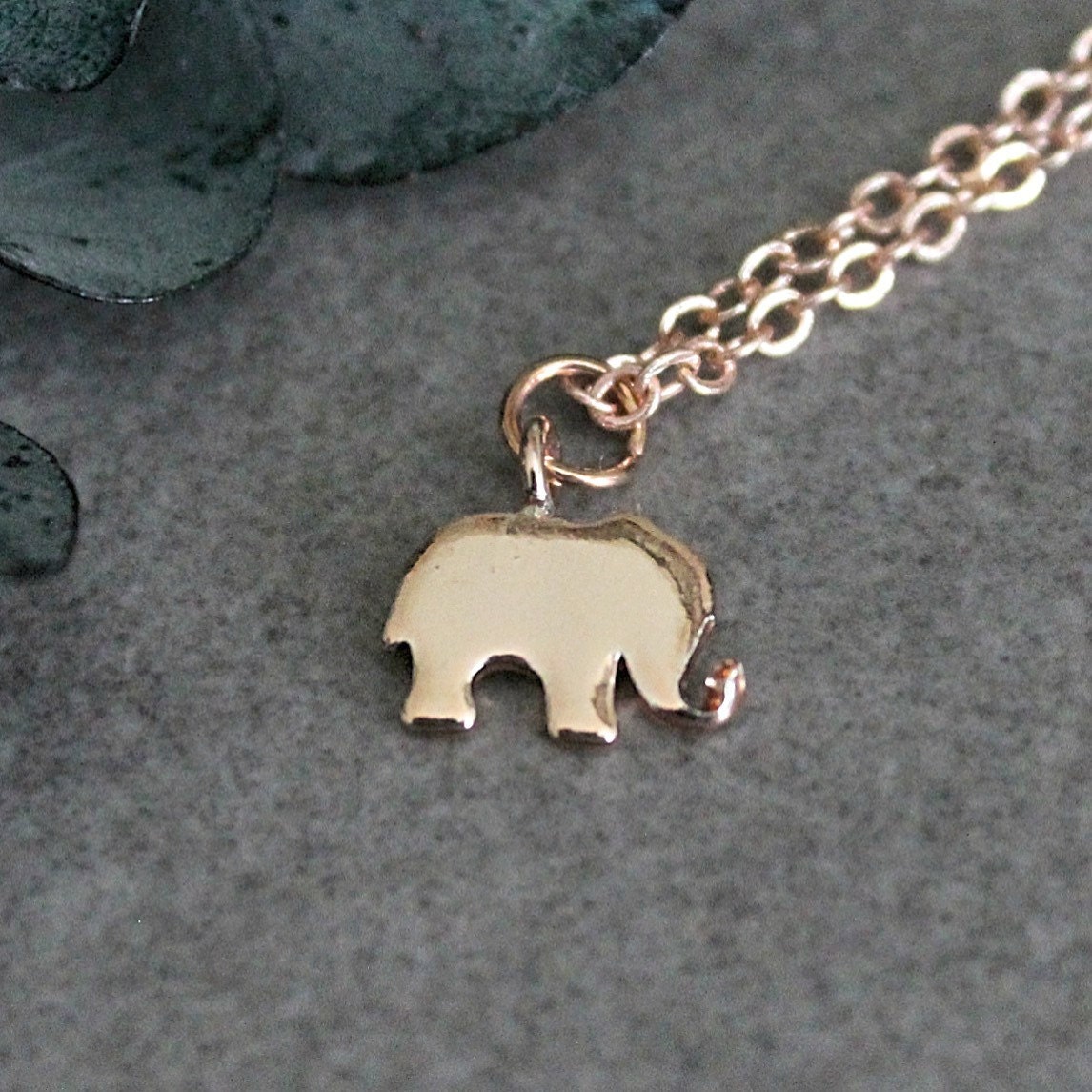 Rose Gold Elephant Necklace, Rose Gold Elephant Pendant, Elephant Charm ...