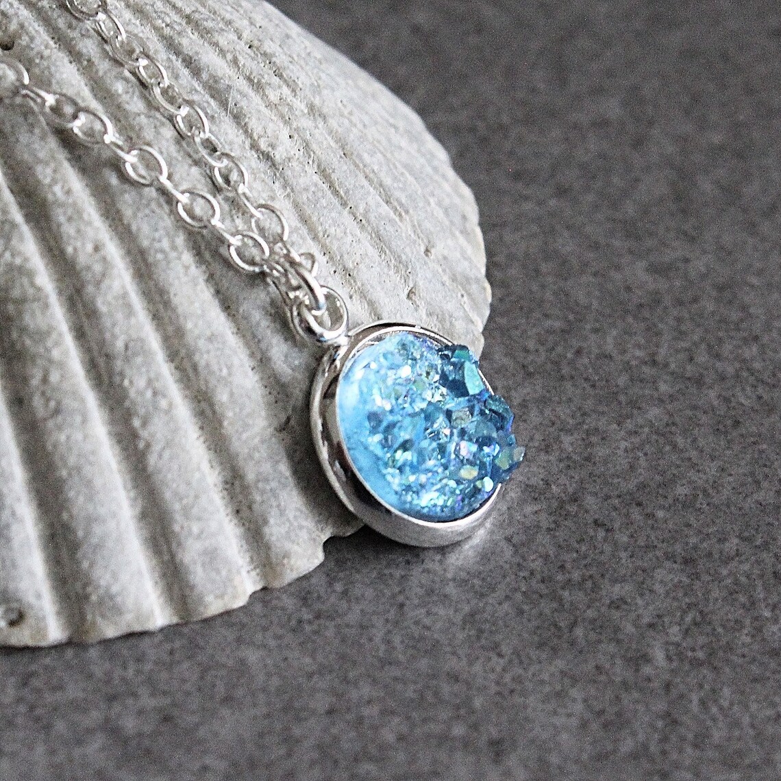 Light Blue Necklace Pale Blue Necklace Blue Pendant | Etsy