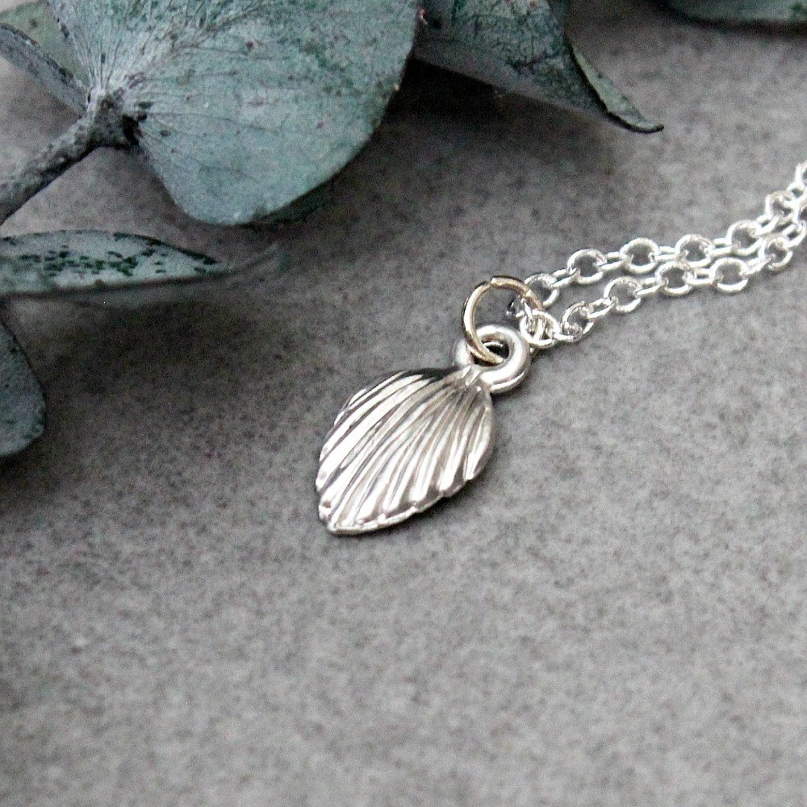 Silver Shell Necklace Dainty Seashell Necklace Shell | Etsy