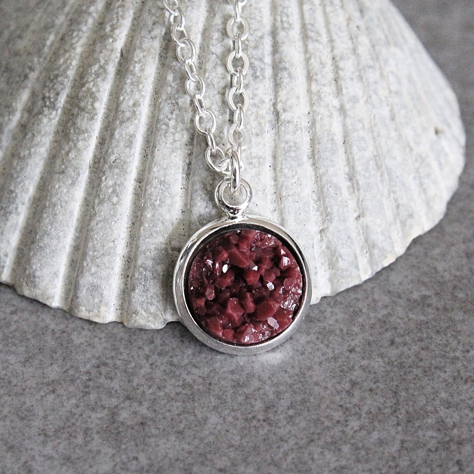 Maroon Necklace Burgundy Necklace Dark Red Necklace Maroon | Etsy