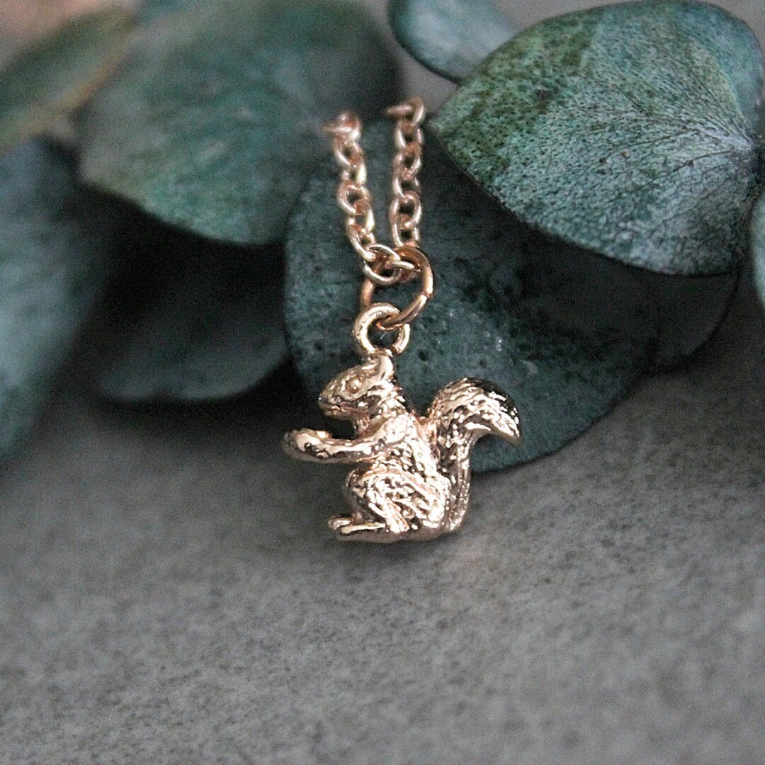 Rose Gold Squirrel Necklace, Squirrel Necklace, Squirrel Pendant ...