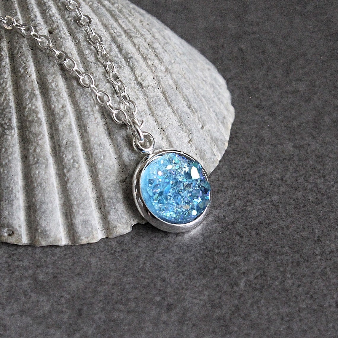 Light Blue Necklace Pale Blue Necklace Blue Pendant | Etsy