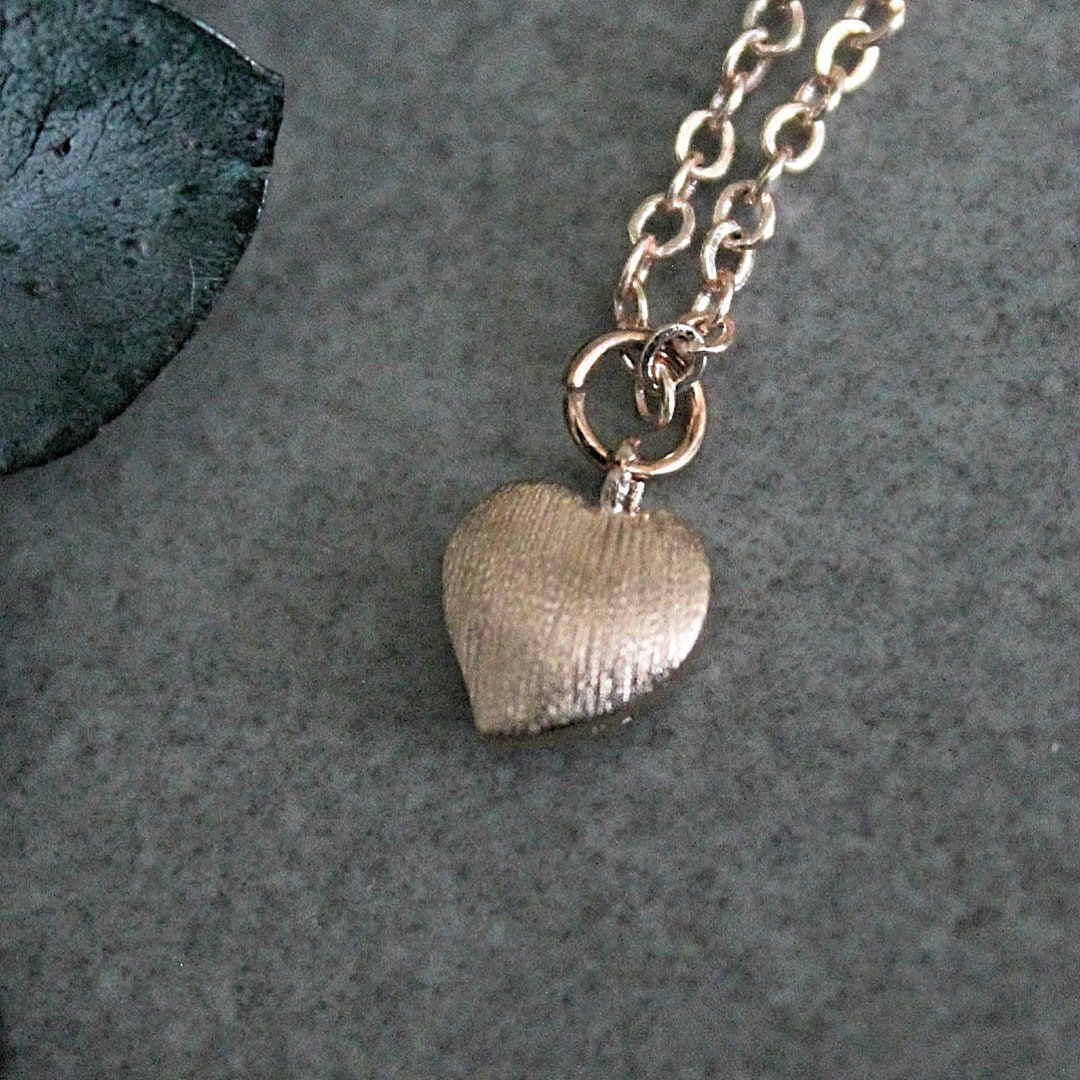 Rose Gold Heart Necklace, Rose Gold Heart Pendant, Heart Charm Necklace ...