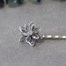 Grey Bobby Pins, Grey Hair Pins, Grey Bridesmaid Jewelry, Flower Hair ...