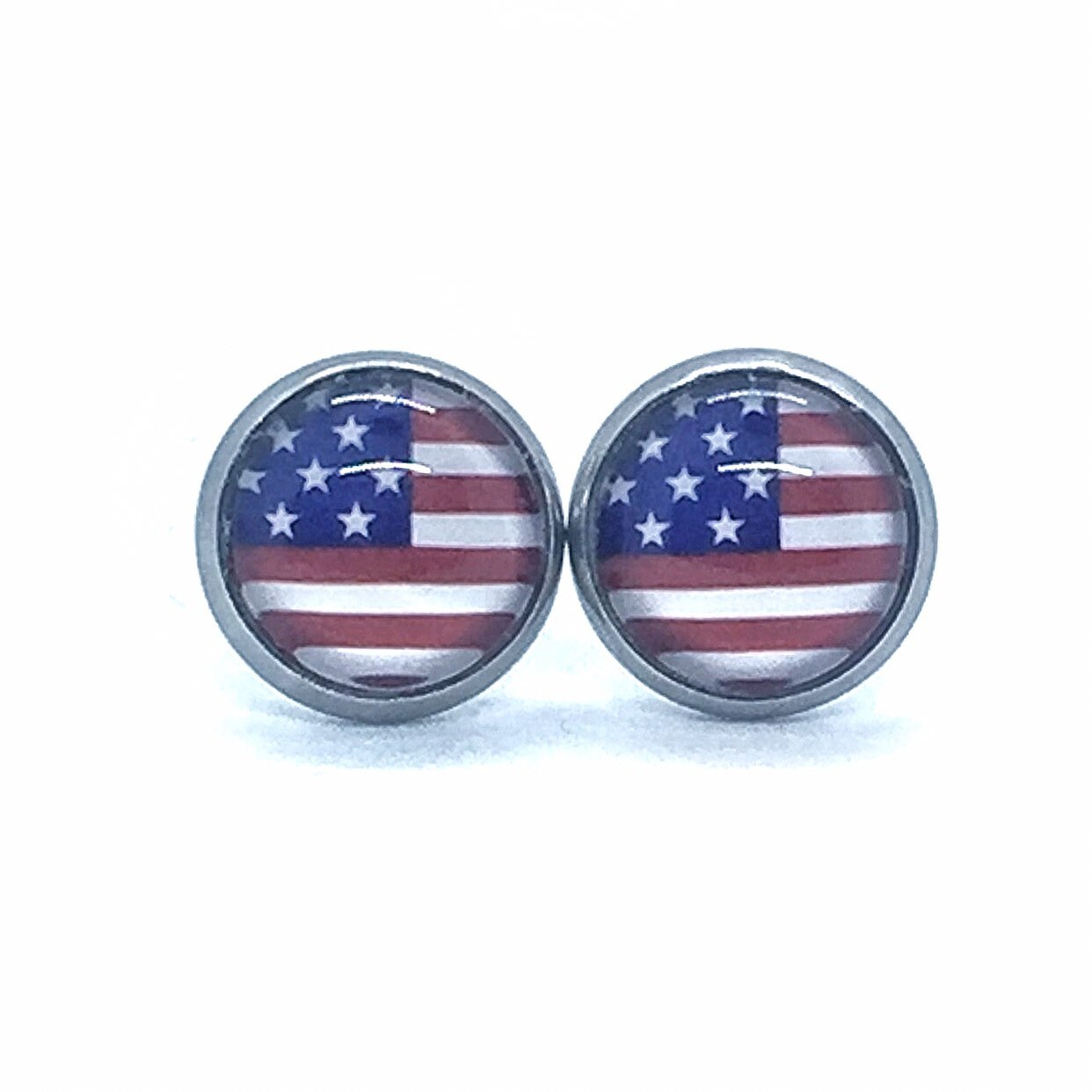 American Flag Stud Earrings USA Flag Earrings American | Etsy