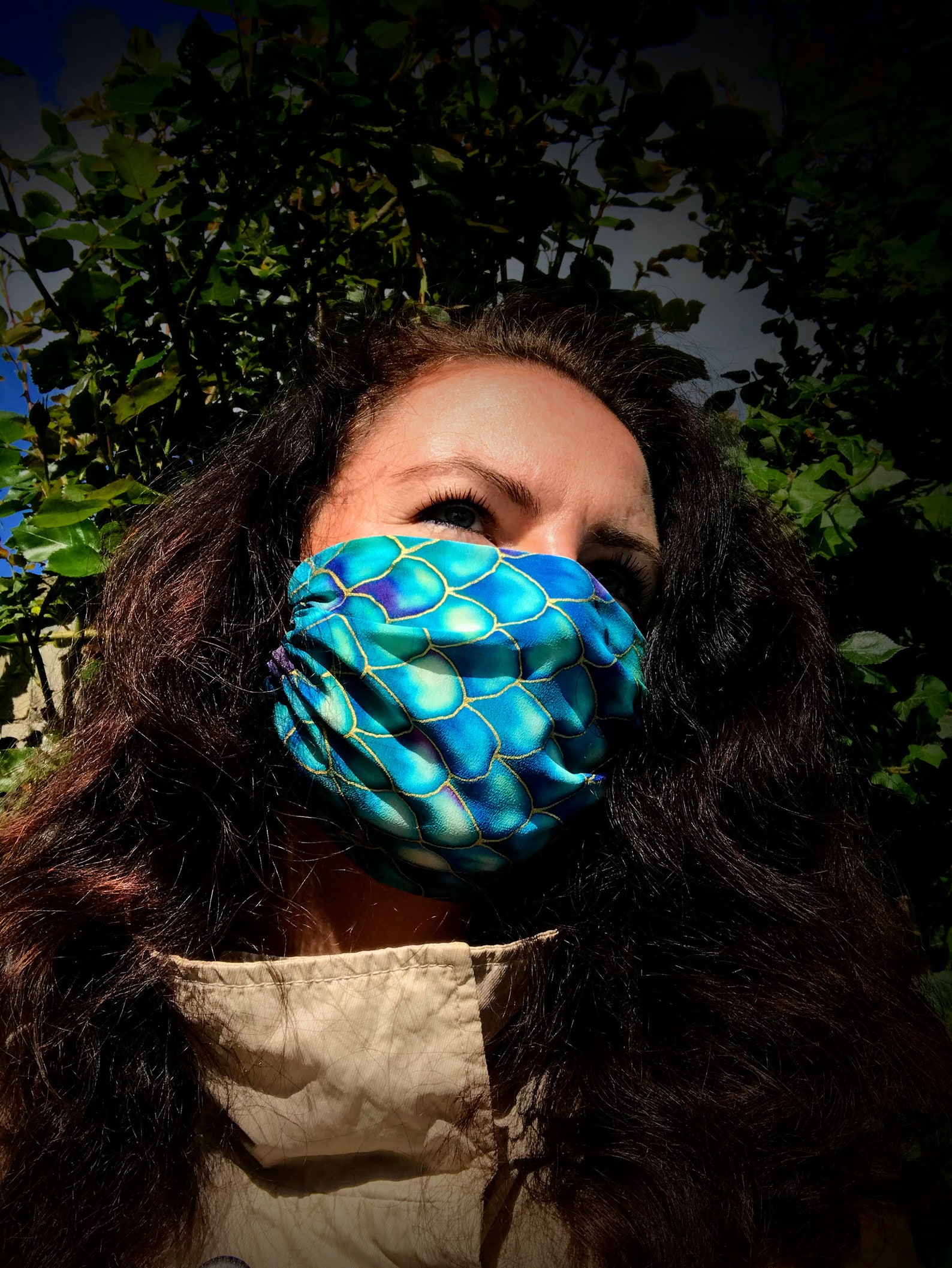 Silk Face Mask. Pure Silk Face Cover. Handpainted 100% Silk Face Mask ...
