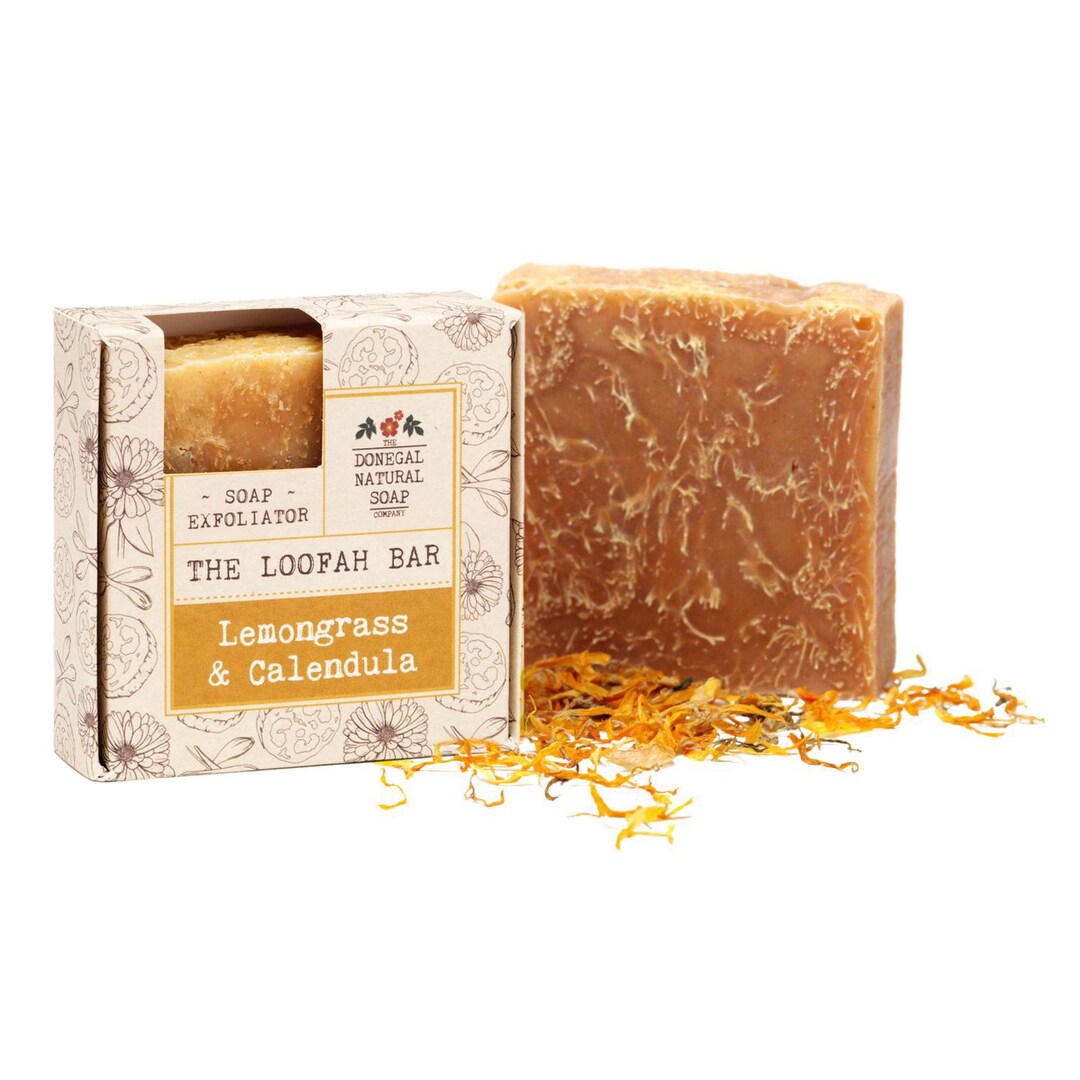 Lemongrass & Calendula Exfoliating Loofah Soap. Handmade in Ireland. - Etsy