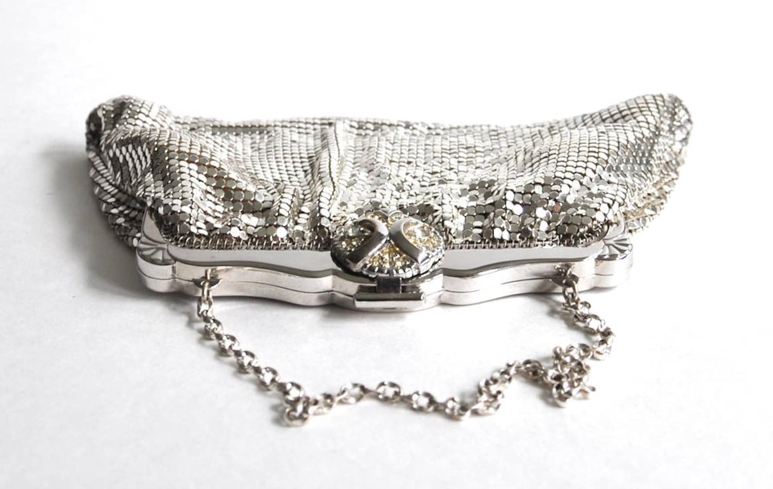 Silver Evening Purse Vintage Wedding Bag Whiting and Davis - Etsy