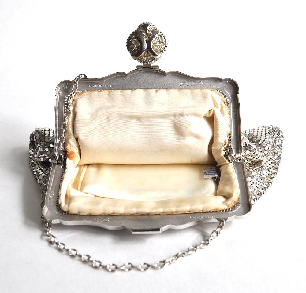 Silver Evening Purse Vintage Wedding Bag Whiting and Davis - Etsy