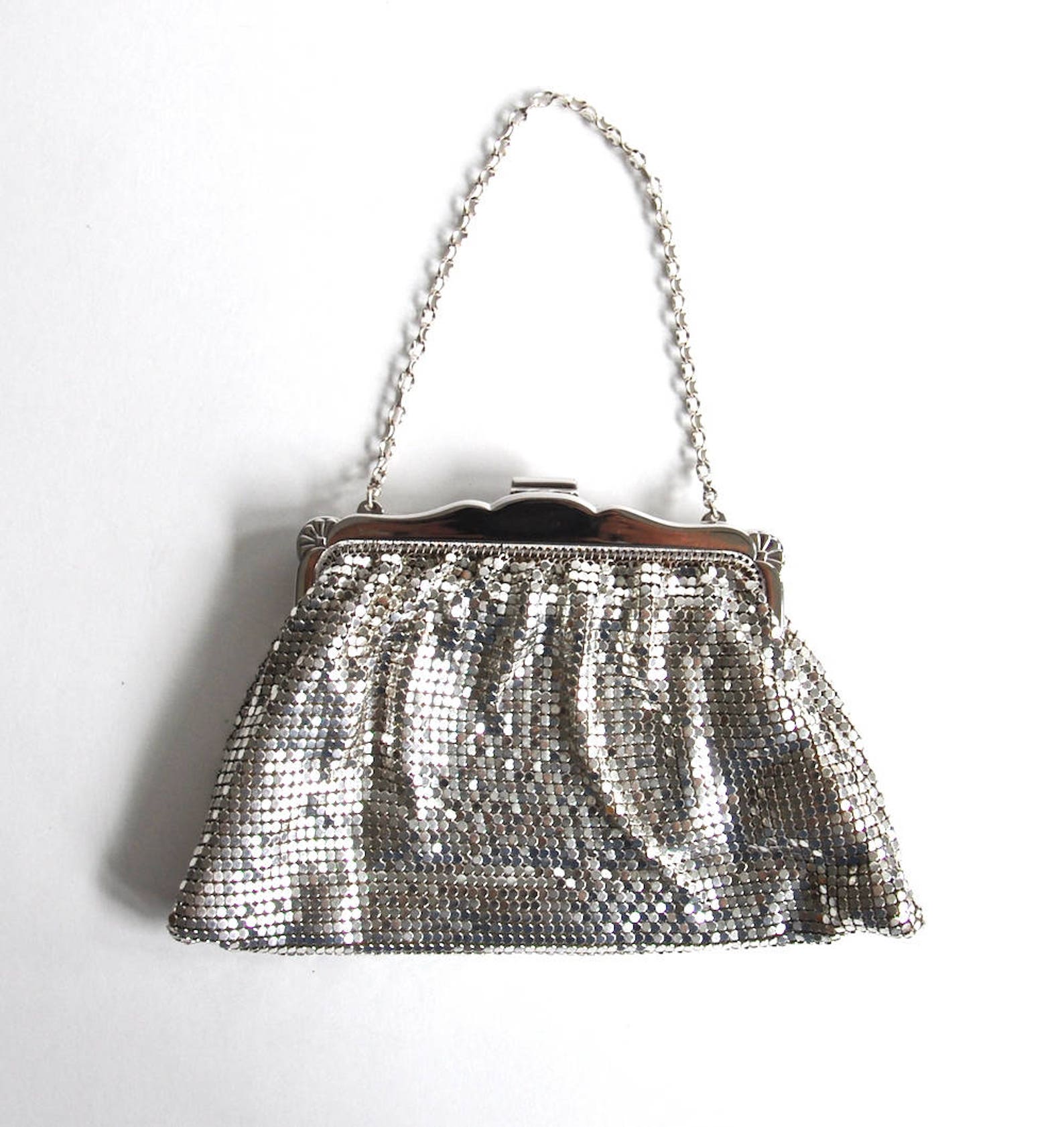 Silver Evening Purse Vintage Wedding Bag Whiting and Davis - Etsy