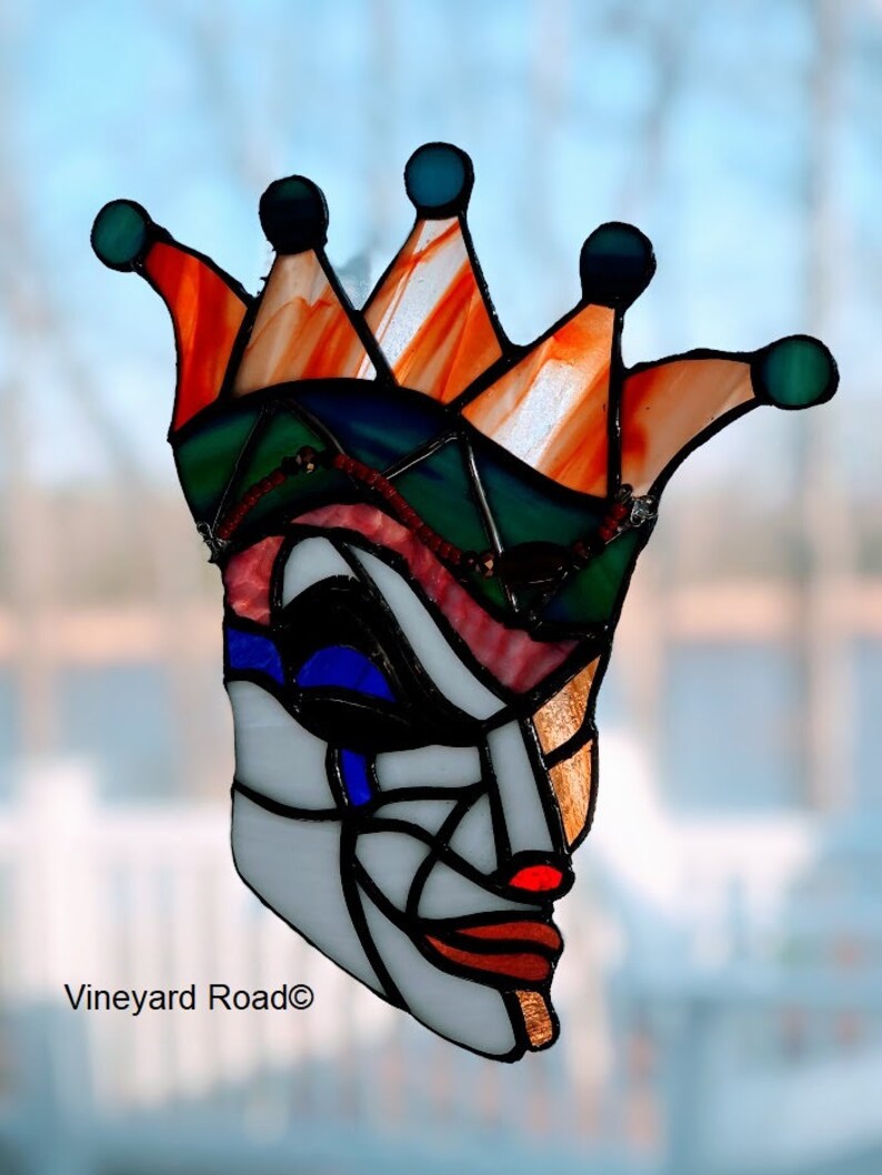 Stained Glass King Suncatcher: Medieval Renaissance Decor - Etsy