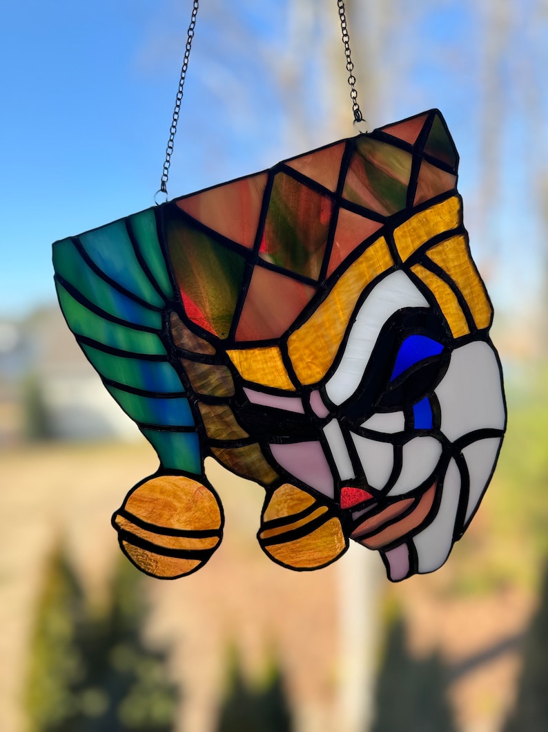 Stained Glass Jester Suncatcher: Medieval Harlequin Decor - Etsy