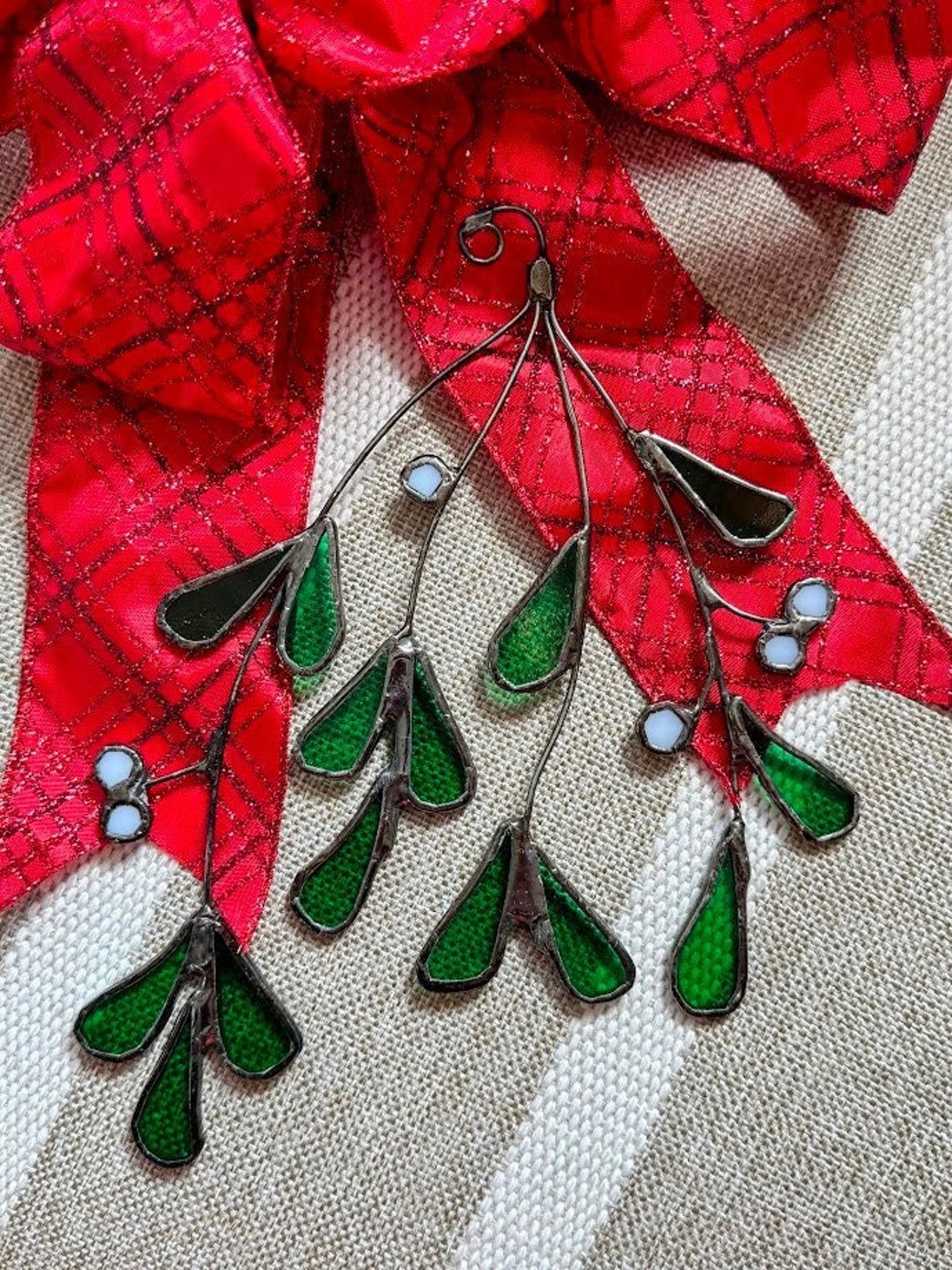Stained Glass. Mistletoe. Handcrafted. Leaves. Nature. Plant. Branch ...