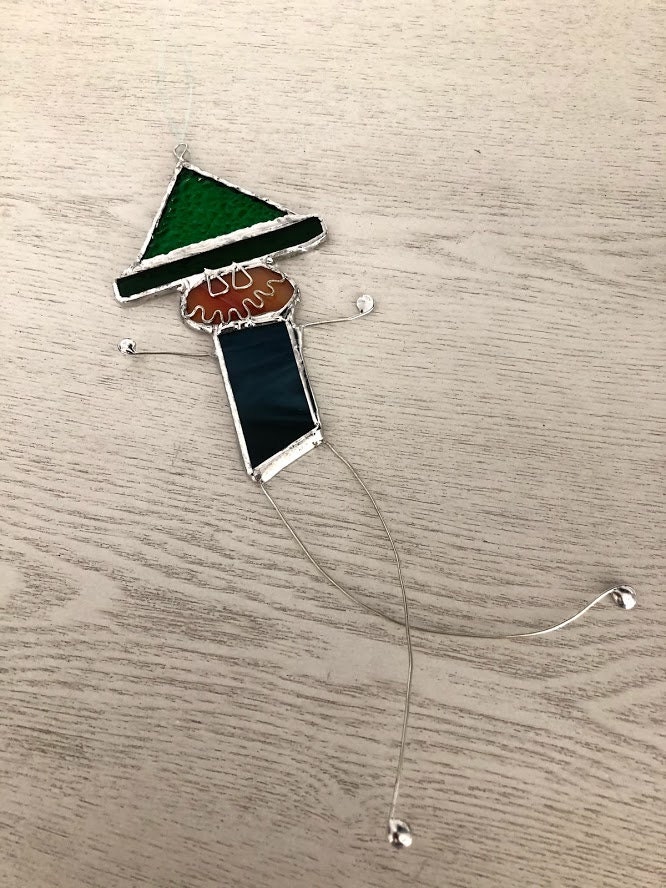Stained Glass Stick Figure Ornament: Halloween Pumpkin Suncatcher - Etsy