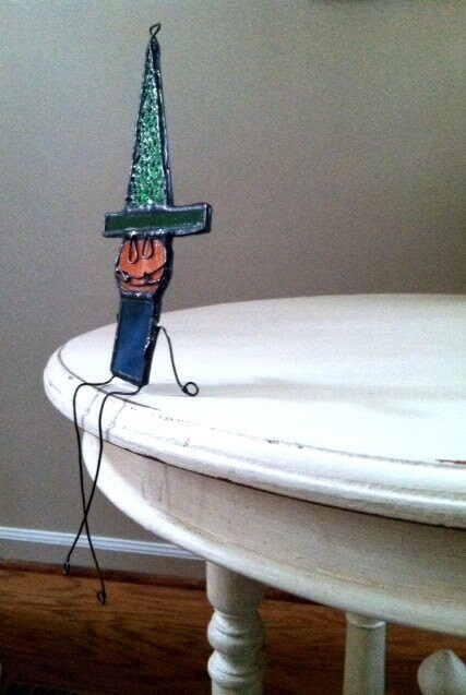 Stained Glass Stick Figure Ornament: Halloween Pumpkin Suncatcher - Etsy
