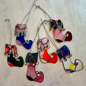 Stained Glass Jester Stocking Suncatcher: Christmas Elf Decor - Etsy