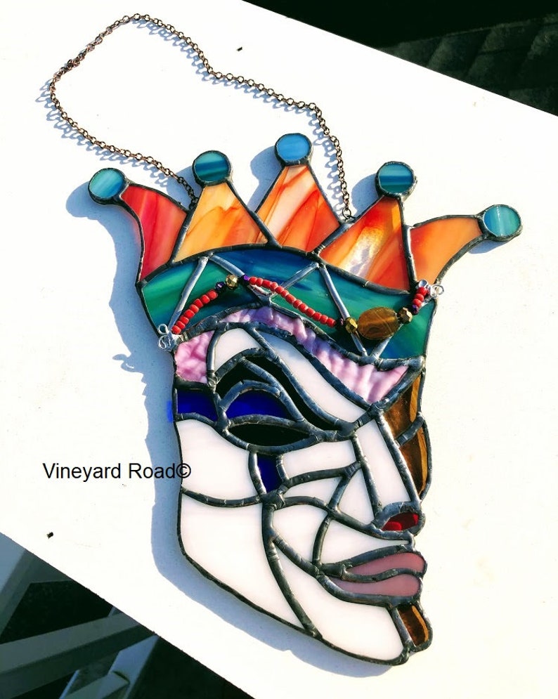 Stained Glass King Suncatcher: Medieval Renaissance Decor - Etsy