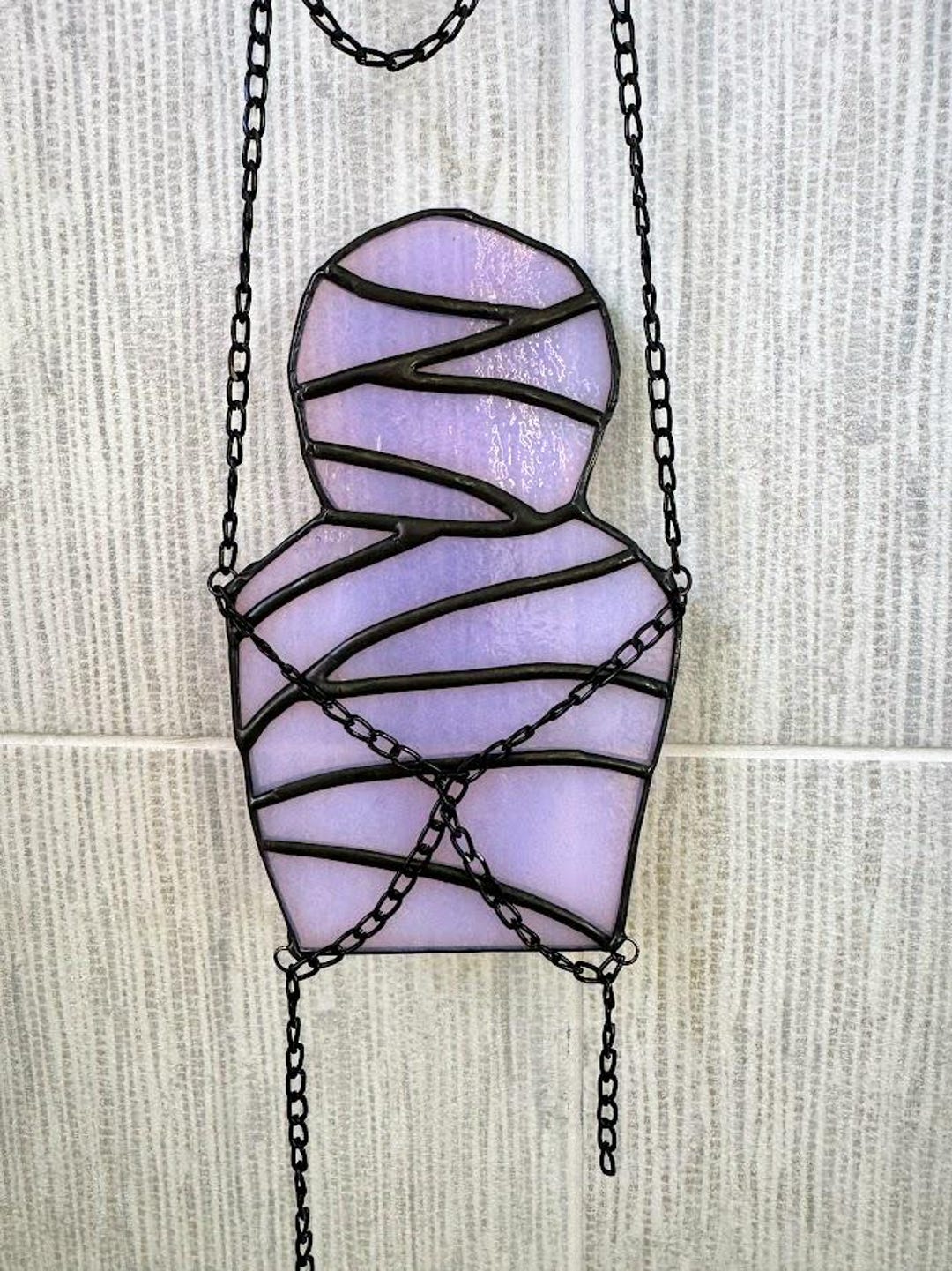 Mummy. Stained Glass. Halloween. Chains. Creepy. Pink. Purple. Ornament ...