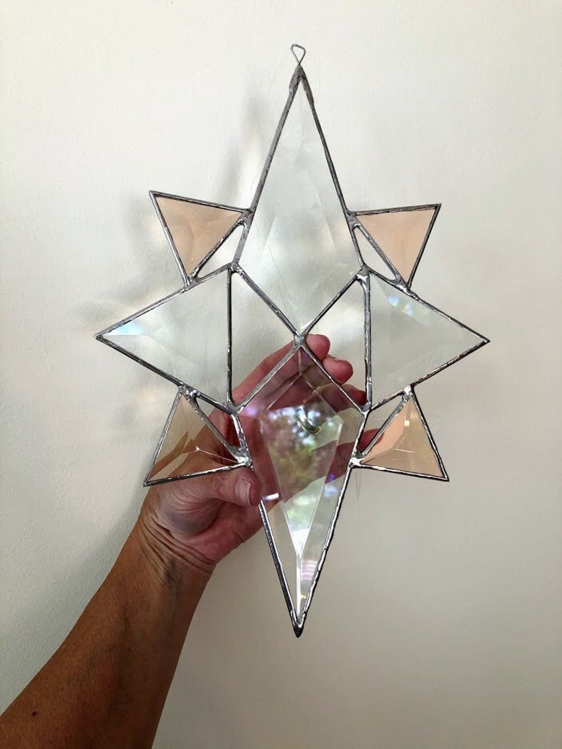 LARGE 12 Inch Beveled Glass Bethlehem Star. Suncatcher. Clear | Etsy