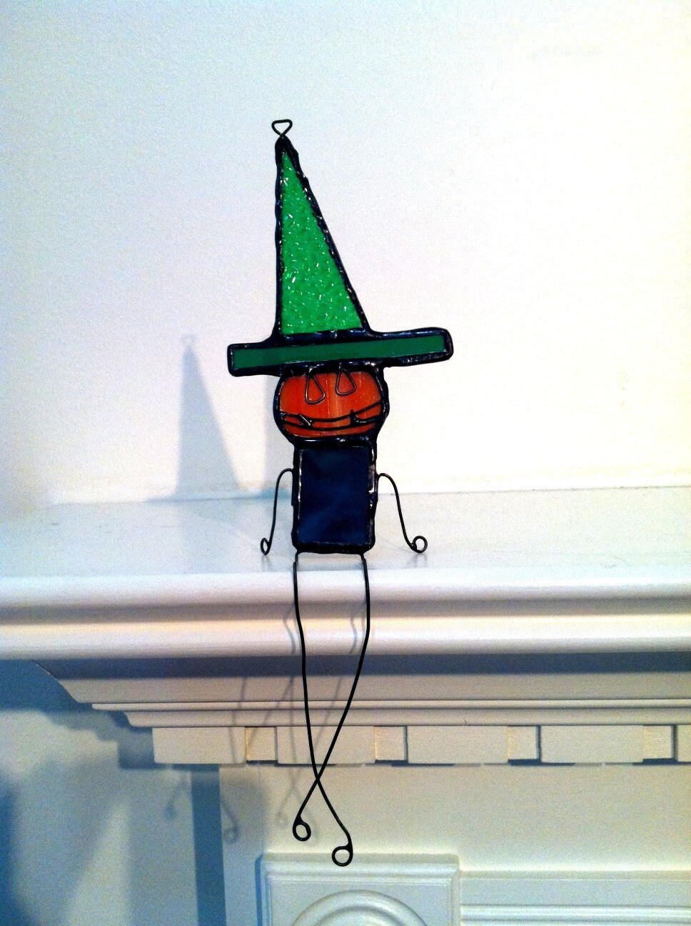 Stained Glass Stick Figure Ornament: Halloween Pumpkin Suncatcher - Etsy