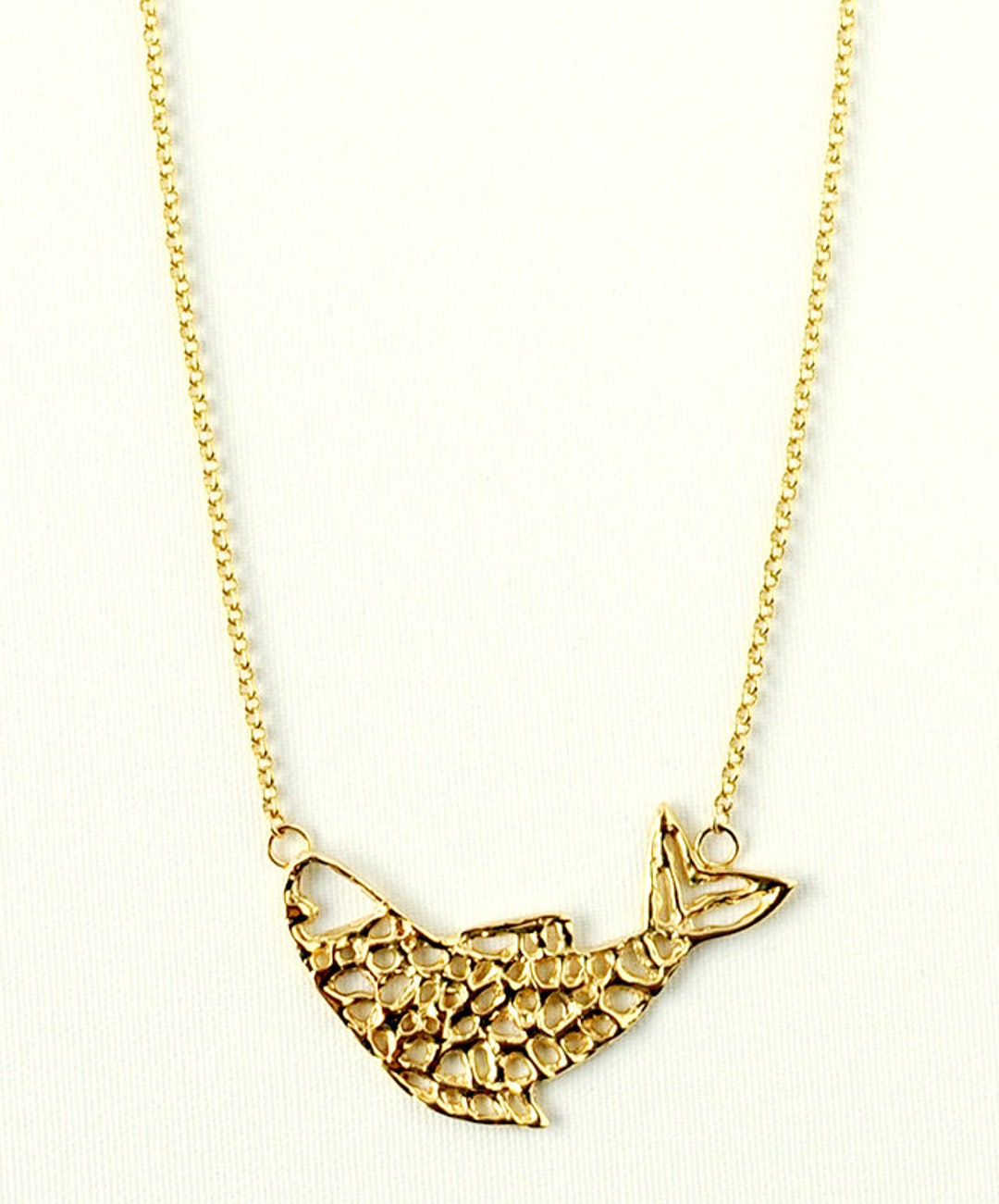 Collar Pez Oro - Collar Boho Orgánico - Colgante Hippy Largo Y Elegante ...