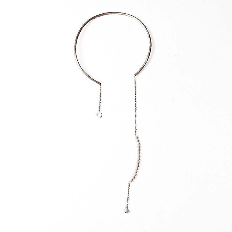 Silver Torque Necklace Silver and Agates Celtic Choker - Etsy